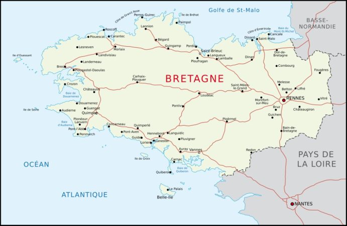 Carte Bretagne D taill e Villes C tes Et Attractions Touristiques Carte Bretagne D taill e Villes C tes Et Attractions Touristiques